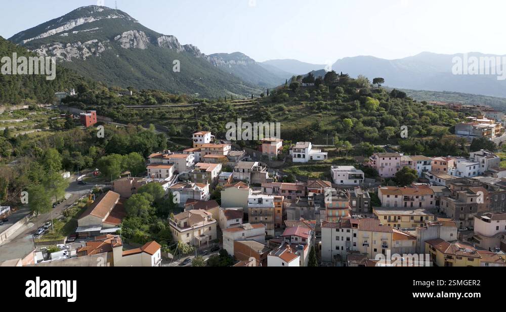 Supramonte Mountains And Old Homes In Dorgali In Sardinia, Italy ...
