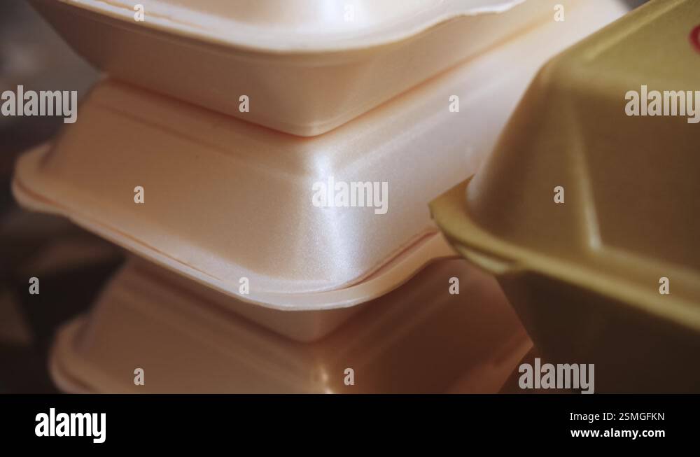 Takeaway boxes, foam boxes, rectangular shaped clamshell style ...