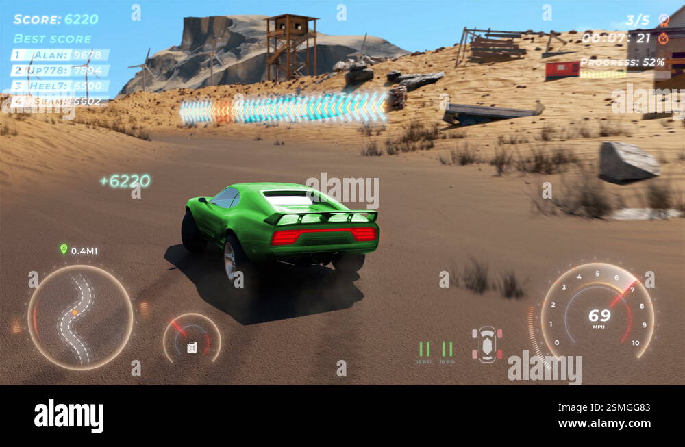 Drifting the green sports car to achieve a mission victory in a fun ...