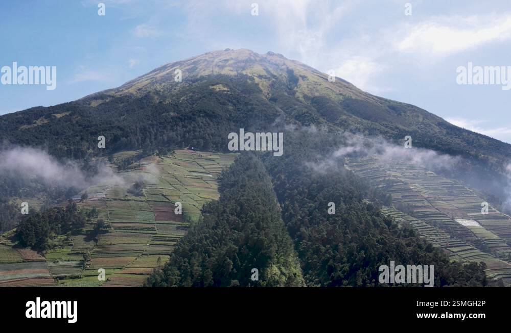 Timelapse of the beauty of the peak of Mount Sumbing in the morning and ...