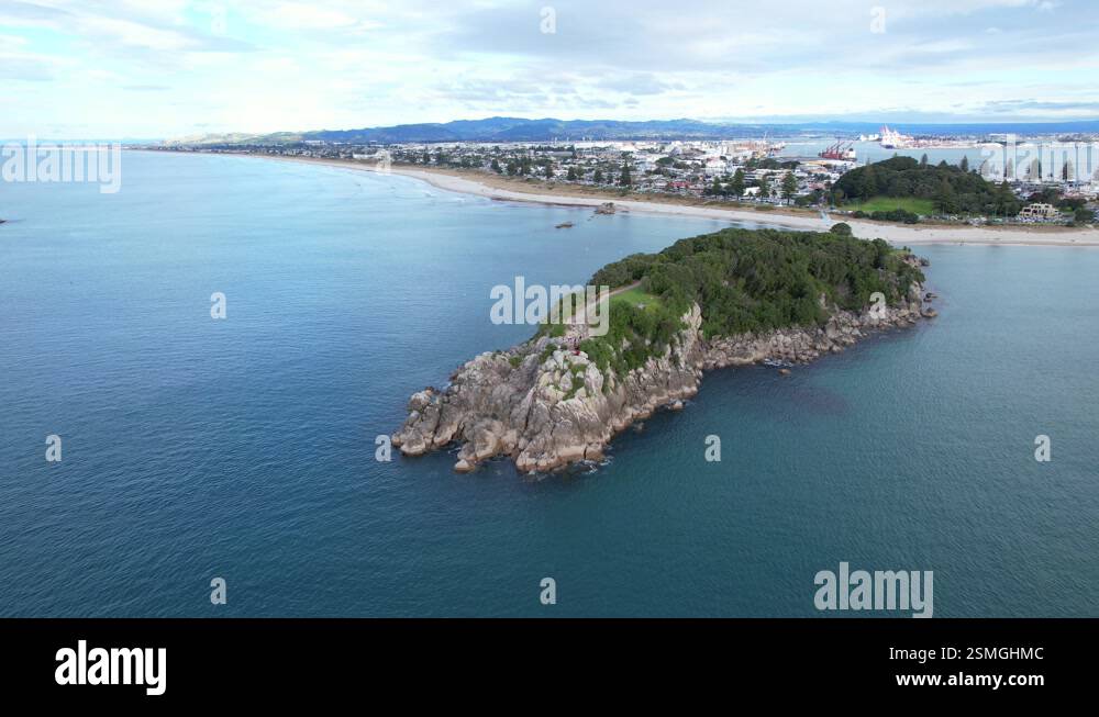 Moturiki Island Offshore Mount Maunganui Beach In The North Island Of ...