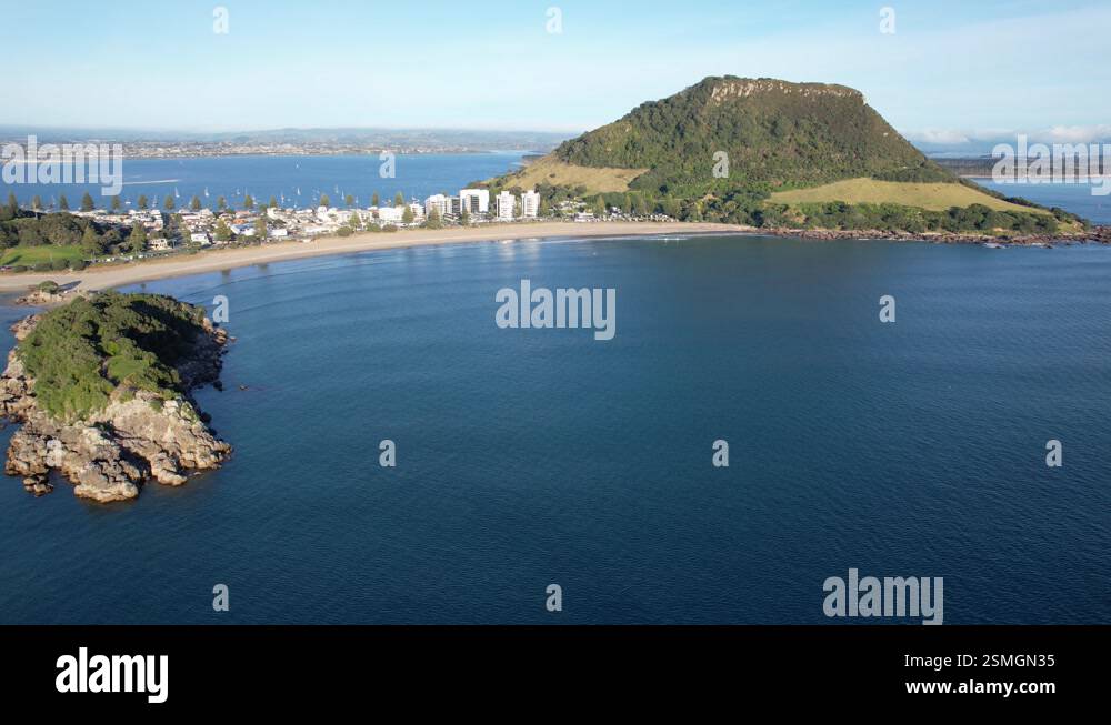 Moturiki Island And Mount Maunganui Town In The Bay Of Plenty, North ...