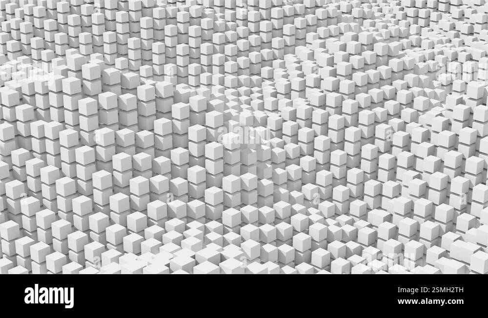 Monochromatic Cubic Landscape: White Cubes Rising and Falling Stock ...