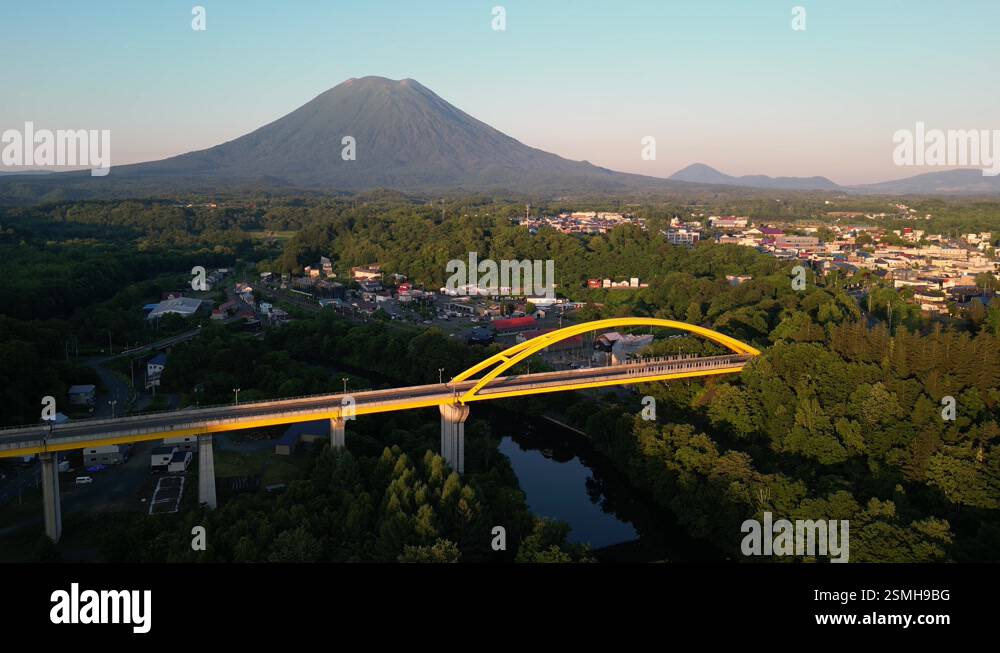 Aerial of Mt Yotei volcano near Niseko in Hokkaido in Japan Stock Video ...
