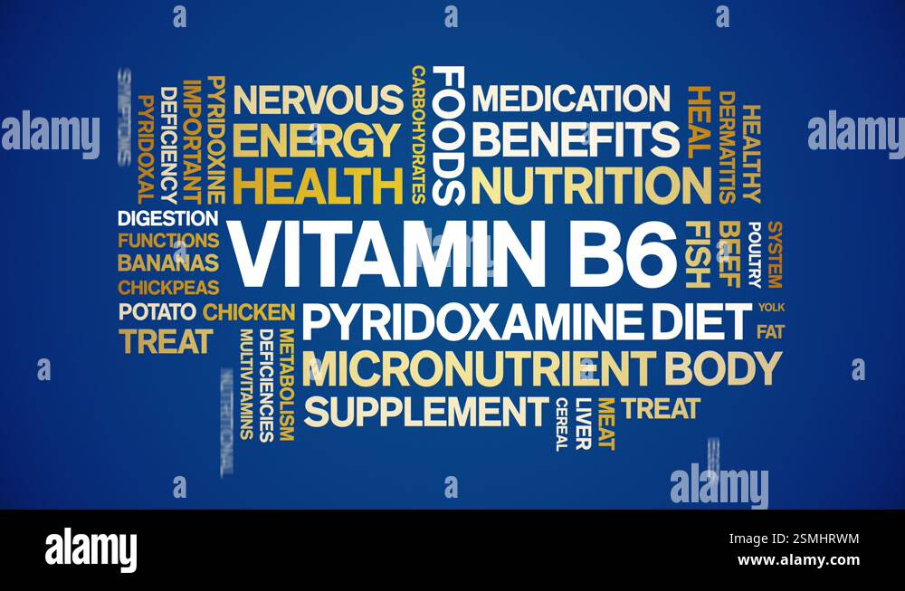 Vitamin B6 animated word cloud,animation tag kinetic typography ...