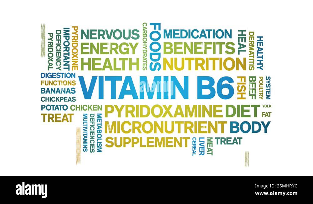 Vitamin B6 animated word cloud,animation tag kinetic typography ...