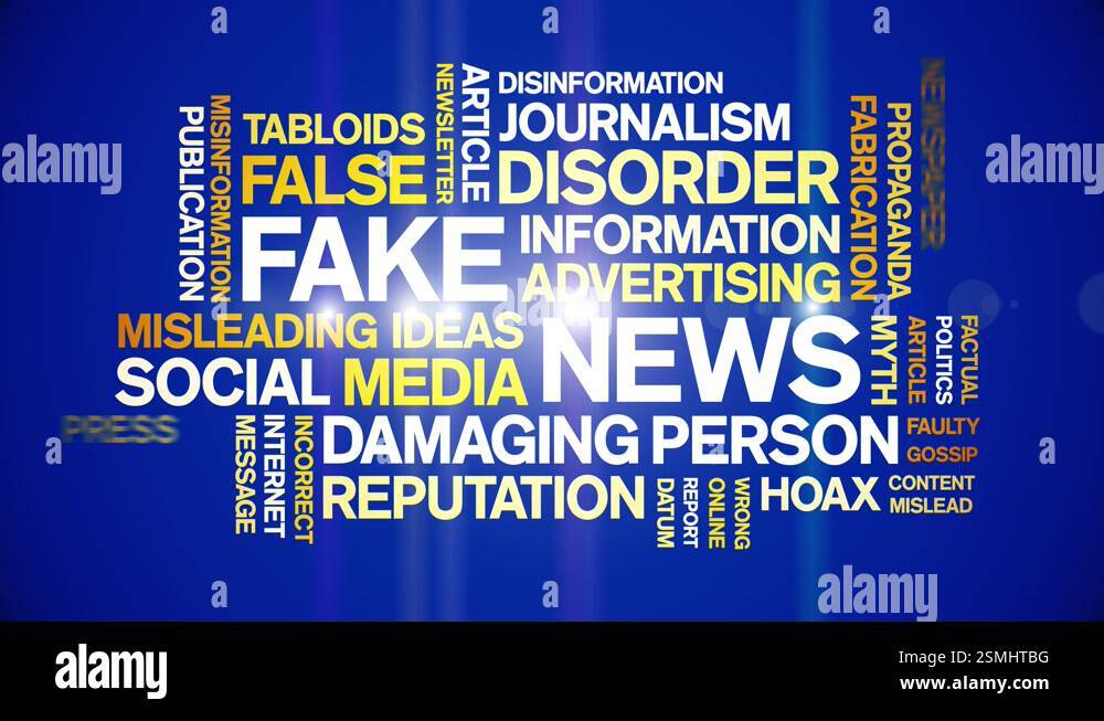 Fake News animated word cloud,animation tag kinetic typography seamless ...