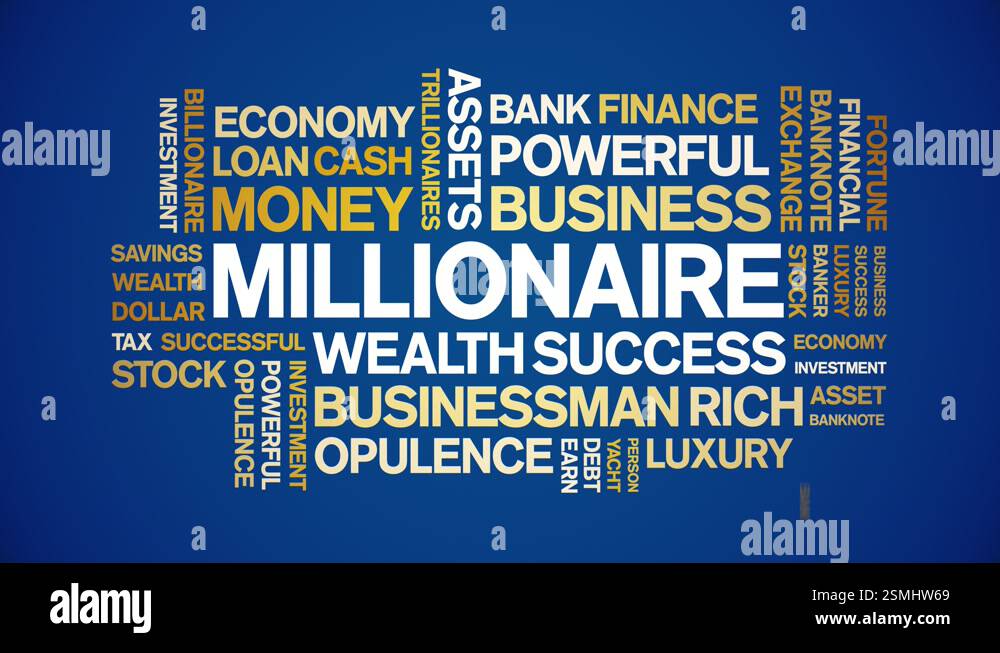 Millionaire animated word cloud,animation tag kinetic typography ...