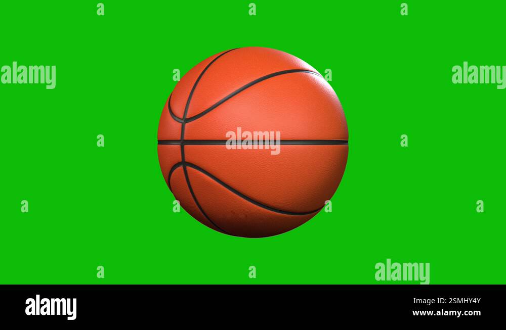 Basketball rotating on green screen 3D loop animation Stock Video ...