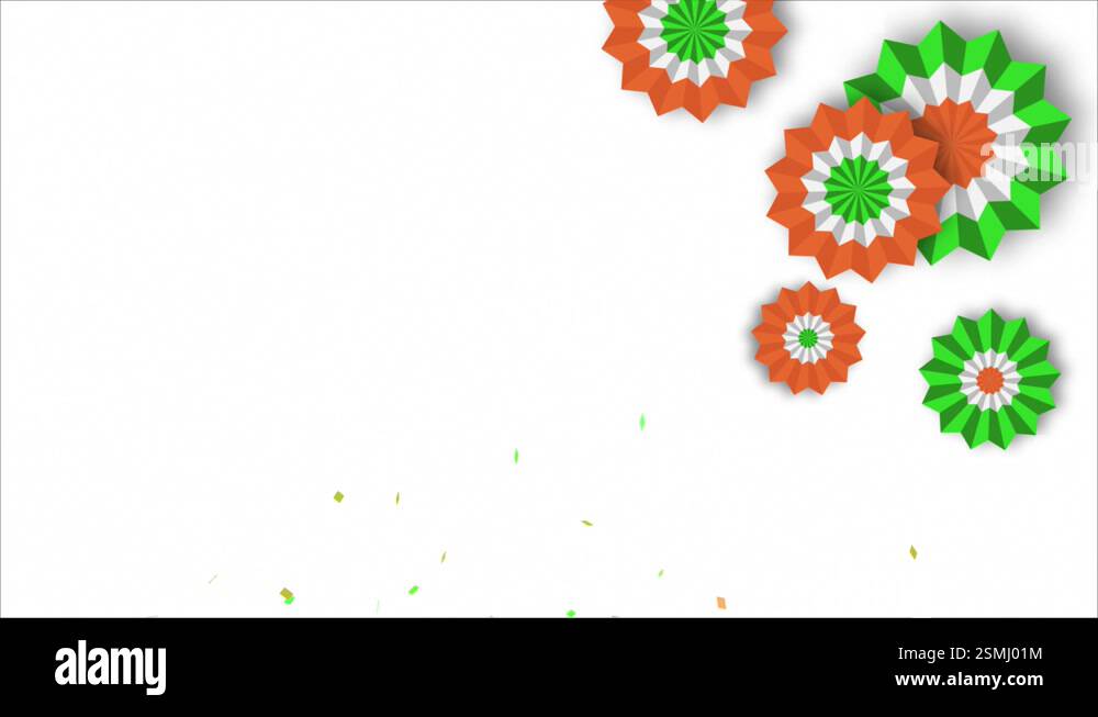 Independence Day India white screen background. Tricolor flag moving ...