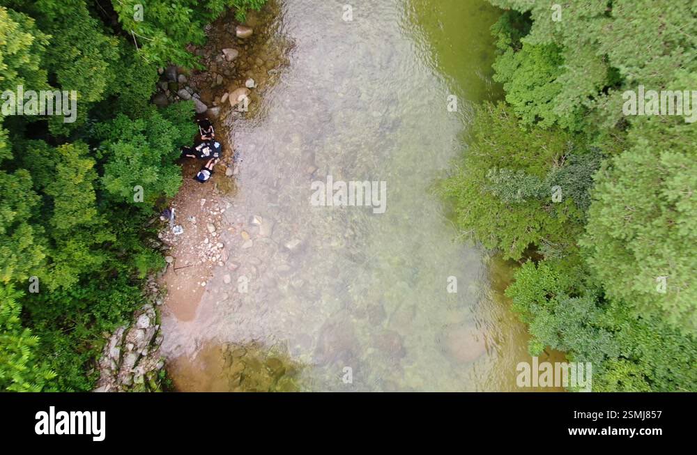 A valley where clear water flows to swim coolly in the hot summer ...