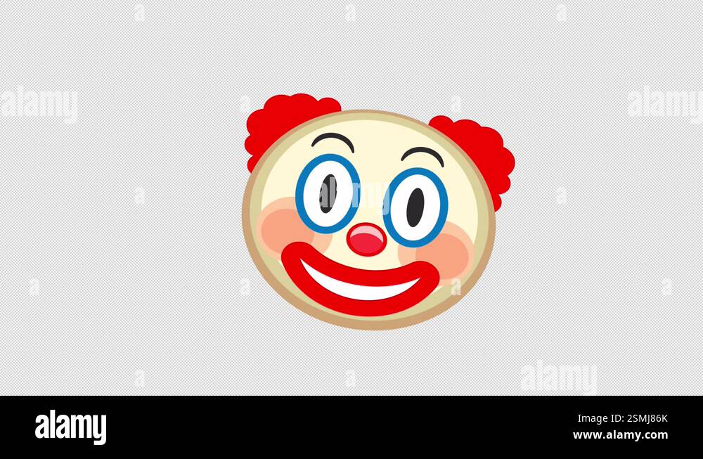 Clown Face Emoji Animated on a Transparent Background Stock Video ...
