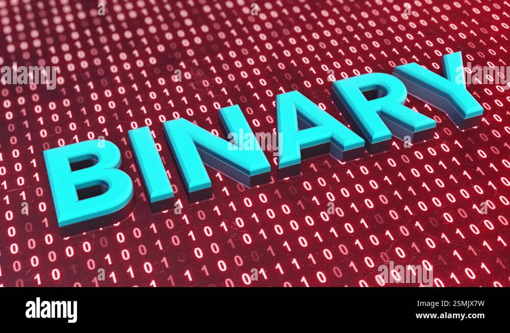 3D Binary Extruded Text on a Glowing Background. Binary Code Background ...