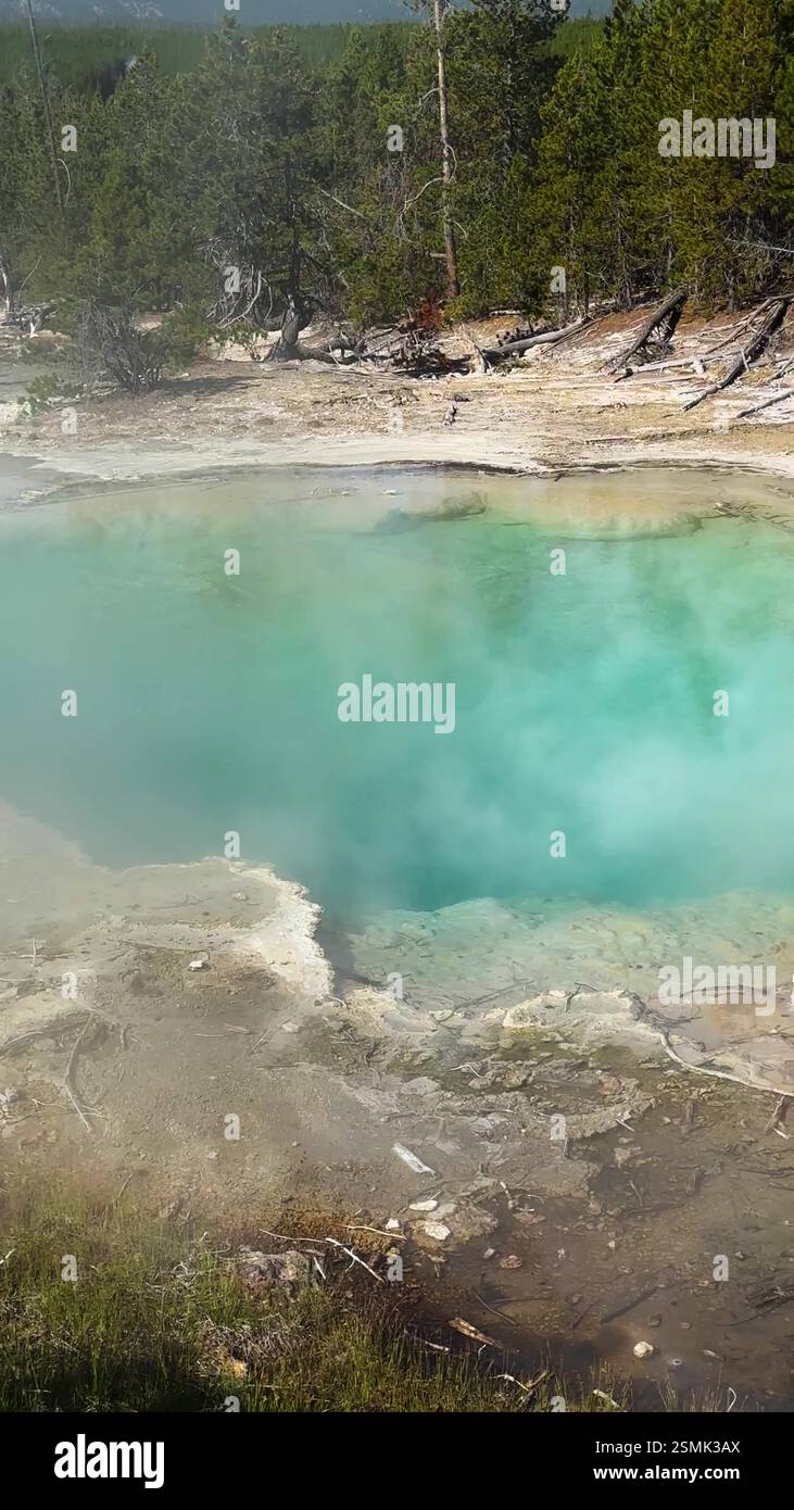 Vertical 4k, Hot Springs Pools, Vapor and Steams From Hydrothermal ...