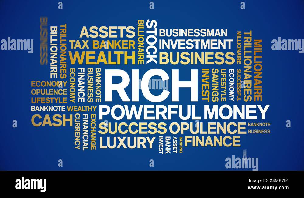 Rich animated word cloud,animation tag kinetic typography seamless loop ...