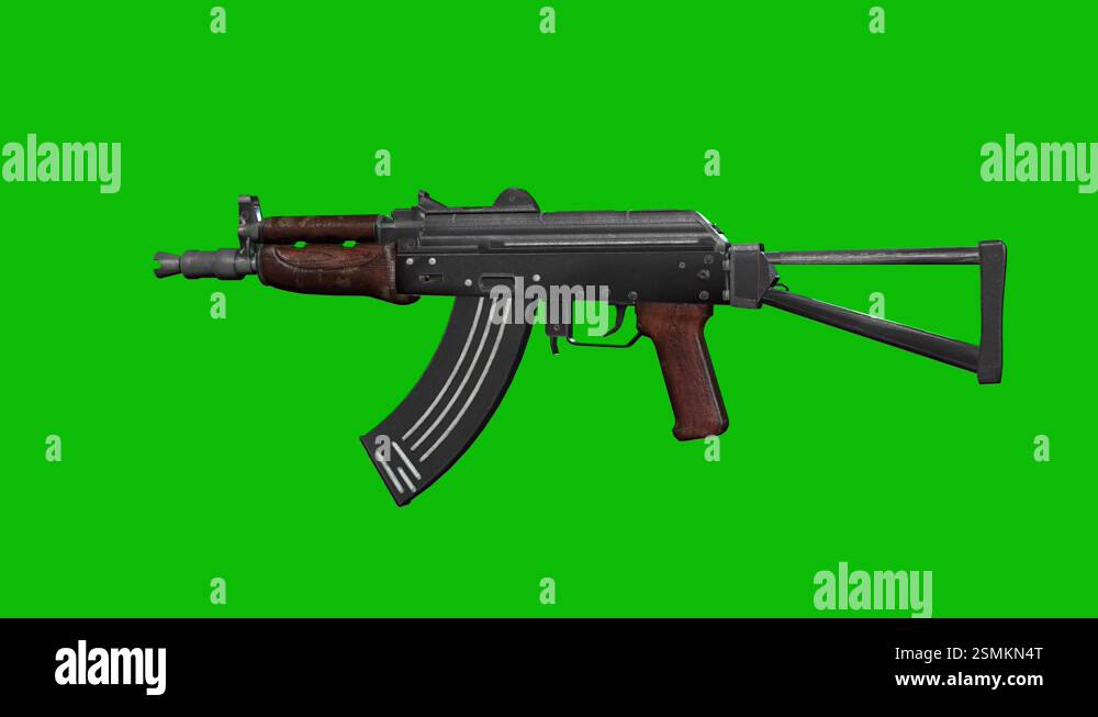 3D model of a modern SKS Assault rifle machine gun rotating 360 degrees ...