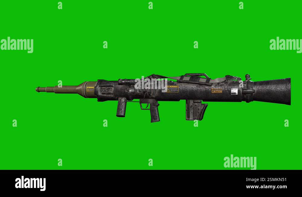 3D model of a modern MMW launcher rotating 360 degrees on green screen ...