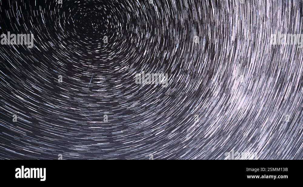 4k Hyperlapse Trails Of Stars. Rotate Of Sky Background. Bewitching ...