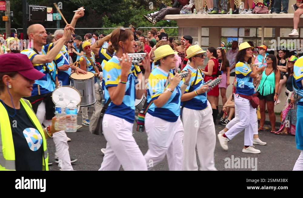 People Playing Drums Celebrating in Brighton and Hove Pride Parade on ...