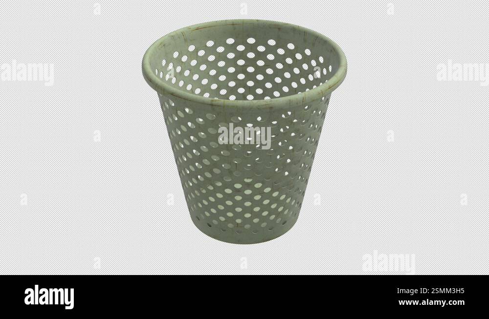 3D Trash Can Rotating on a Transparent Background. Seamless Loop ...