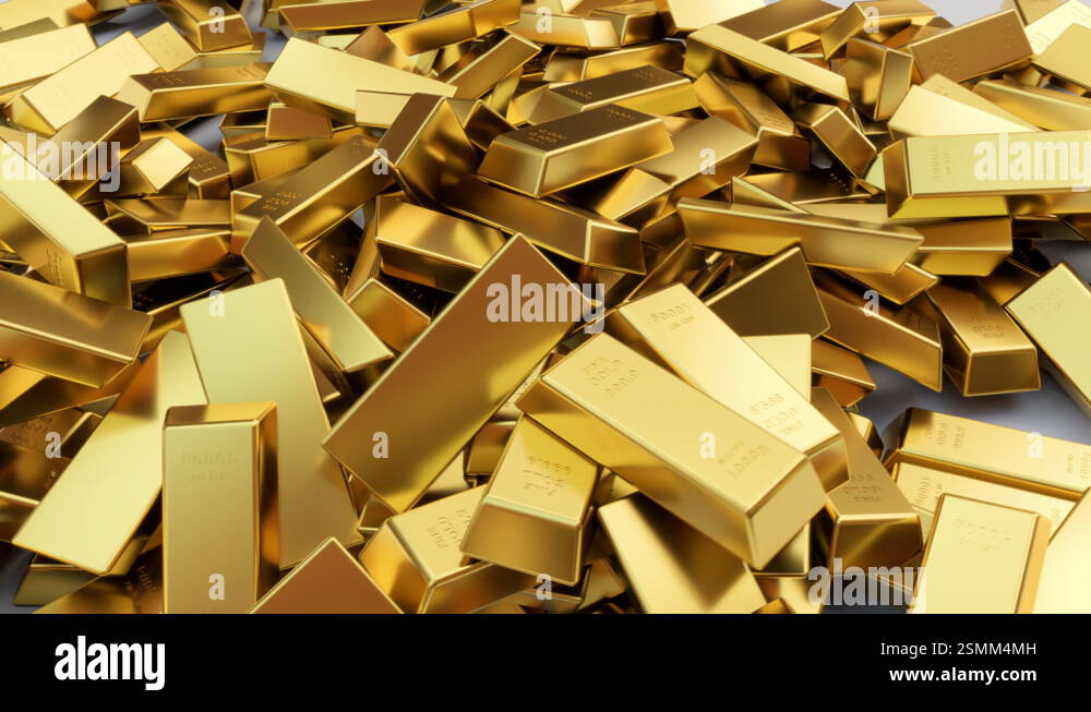 Gold Bar Falling and Hit the Ground,Gold Bar Bullion Falls from Top,4K ...