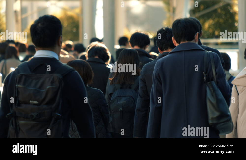 Tokyo, Japan - 08/07/2024: Slow motion of unrecognized crowd of people ...
