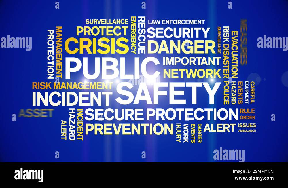 Public Safety animated word cloud,animation kinetic typography seamless ...