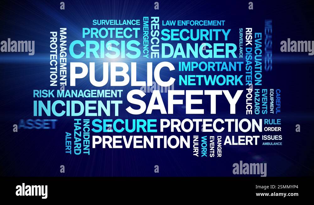 Public Safety animated word cloud,animation kinetic typography seamless ...