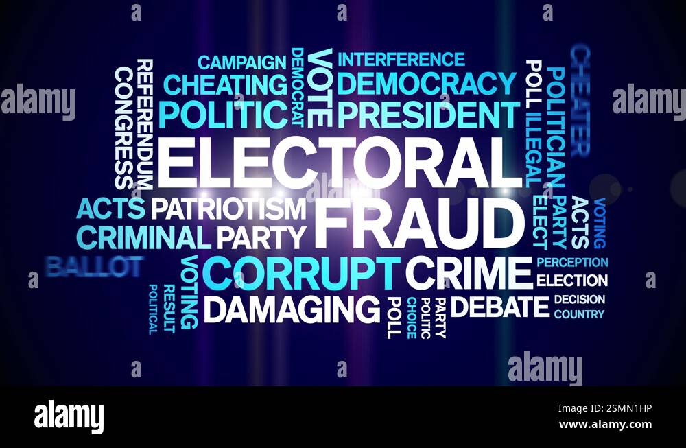 Electoral Fraud animated word cloud,animation kinetic typography ...