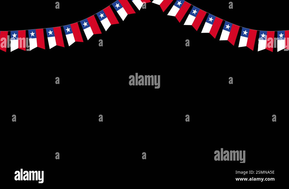 Two Fiestas Patrias Chile Pennants banderines chilean flag waving Stock ...
