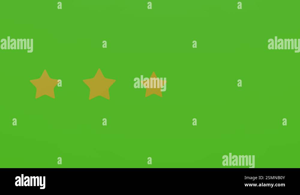 Set of Stars. Five Star Rating on green screen. Product Quality ...