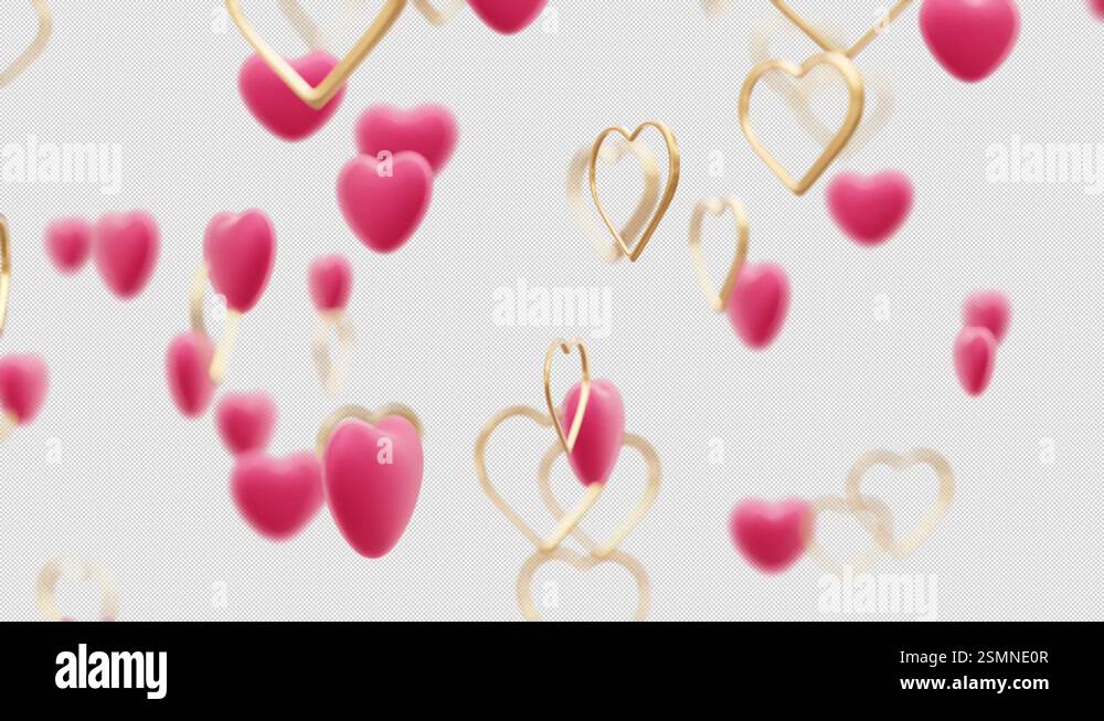 Hearts rising on transparent background. Seamless looping Stock Video ...