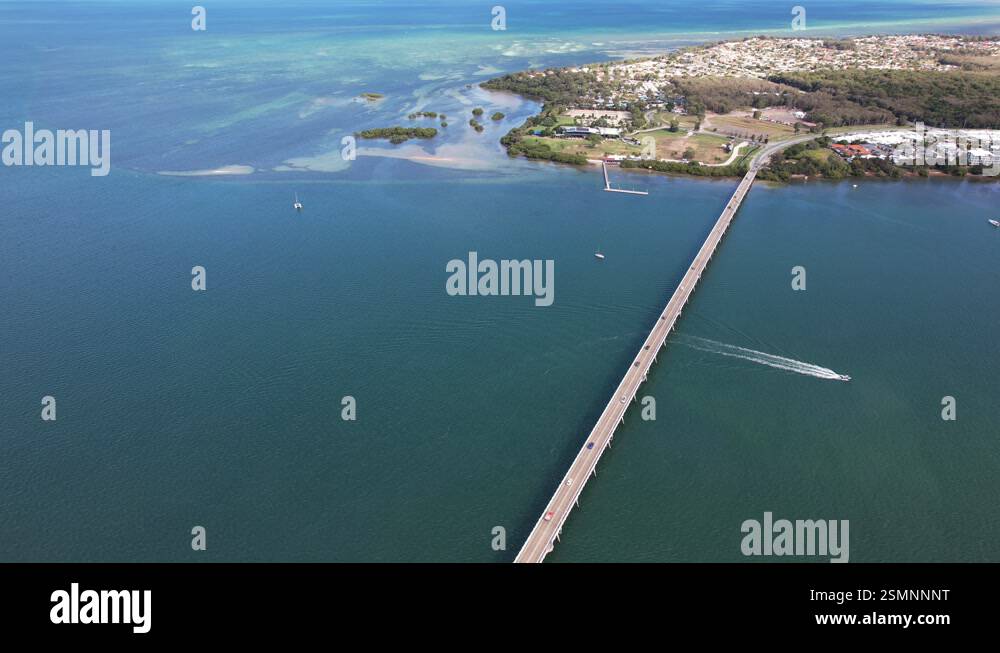 New Two-Lane Bridge Of Bribie Island Bridge In Sandstone Point Stock ...