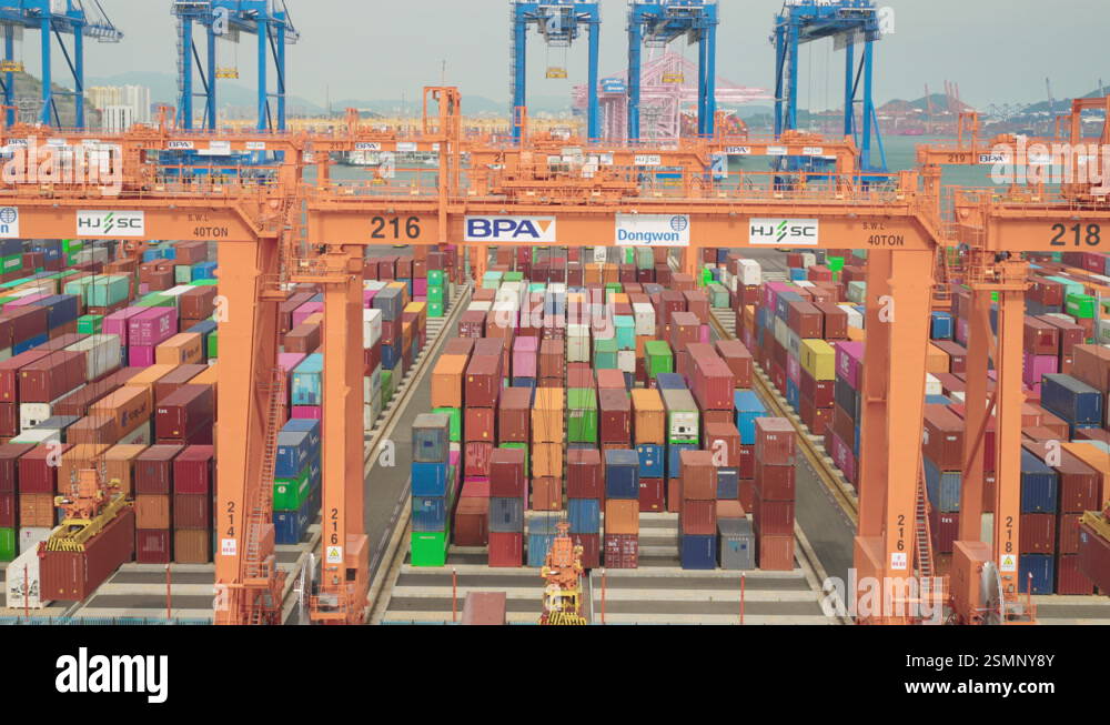 Pusan, South Korea - 06/01/2024: Busan New Port Container Terminal ...