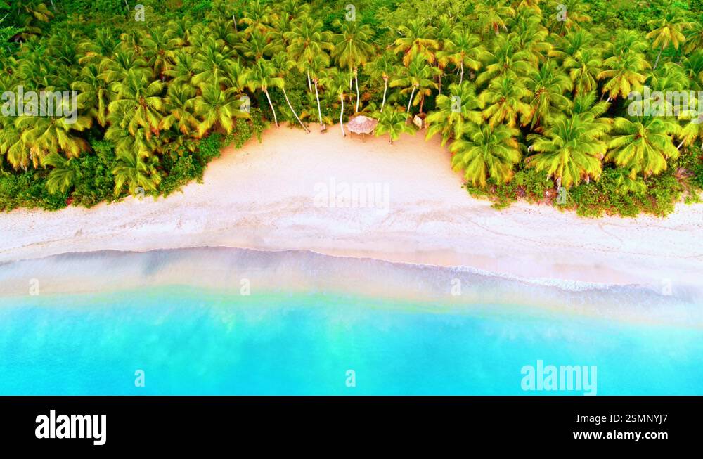 Best beaches in the world. Top view of the Bahamas beach on the blue ...