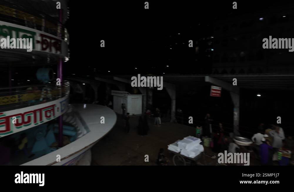 Passengers entering the ferry at Sadaghat Launch Terminal, Dhaka, Bangladesh Stock Video Footage ...