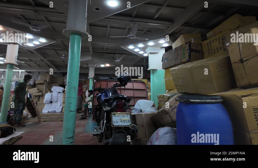 Ferry to Barisal at Sadaghat Launch Terminal at night, Dhaka, Bangladesh Stock Video Footage - Alamy