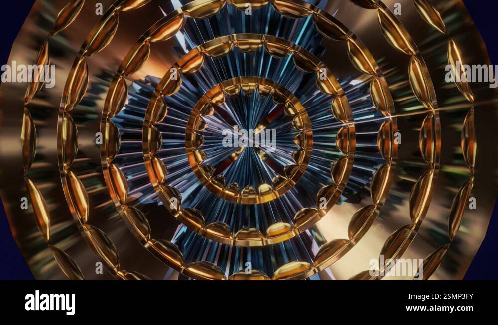 Abstract background 3D animation shiny glass and metal reflective ...