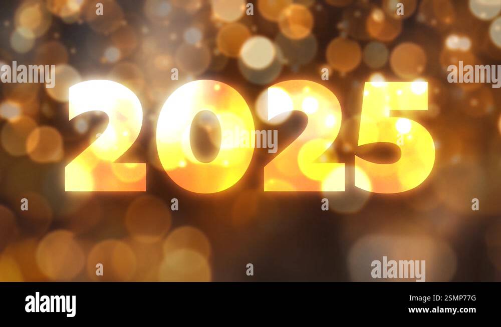 4K looped animated video. Loop animation. Happy New Year 2025 greeting ...
