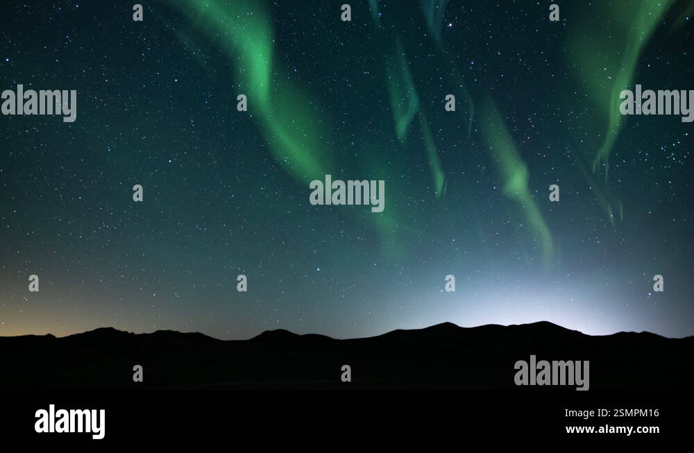 Aurora Dance with the Milky Way Above Mountains Loop 8K Stock Video Footage - Alamy