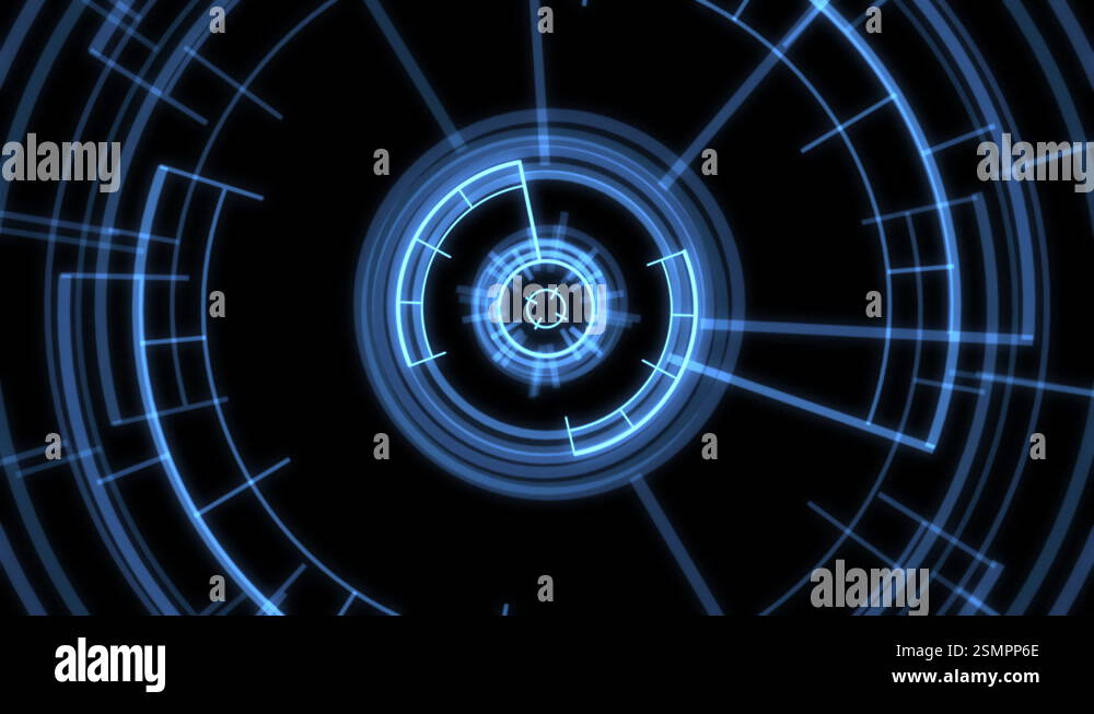 VJ Loop Circle Radial Geometric Patterns Blinking Blue Fast Animation ...