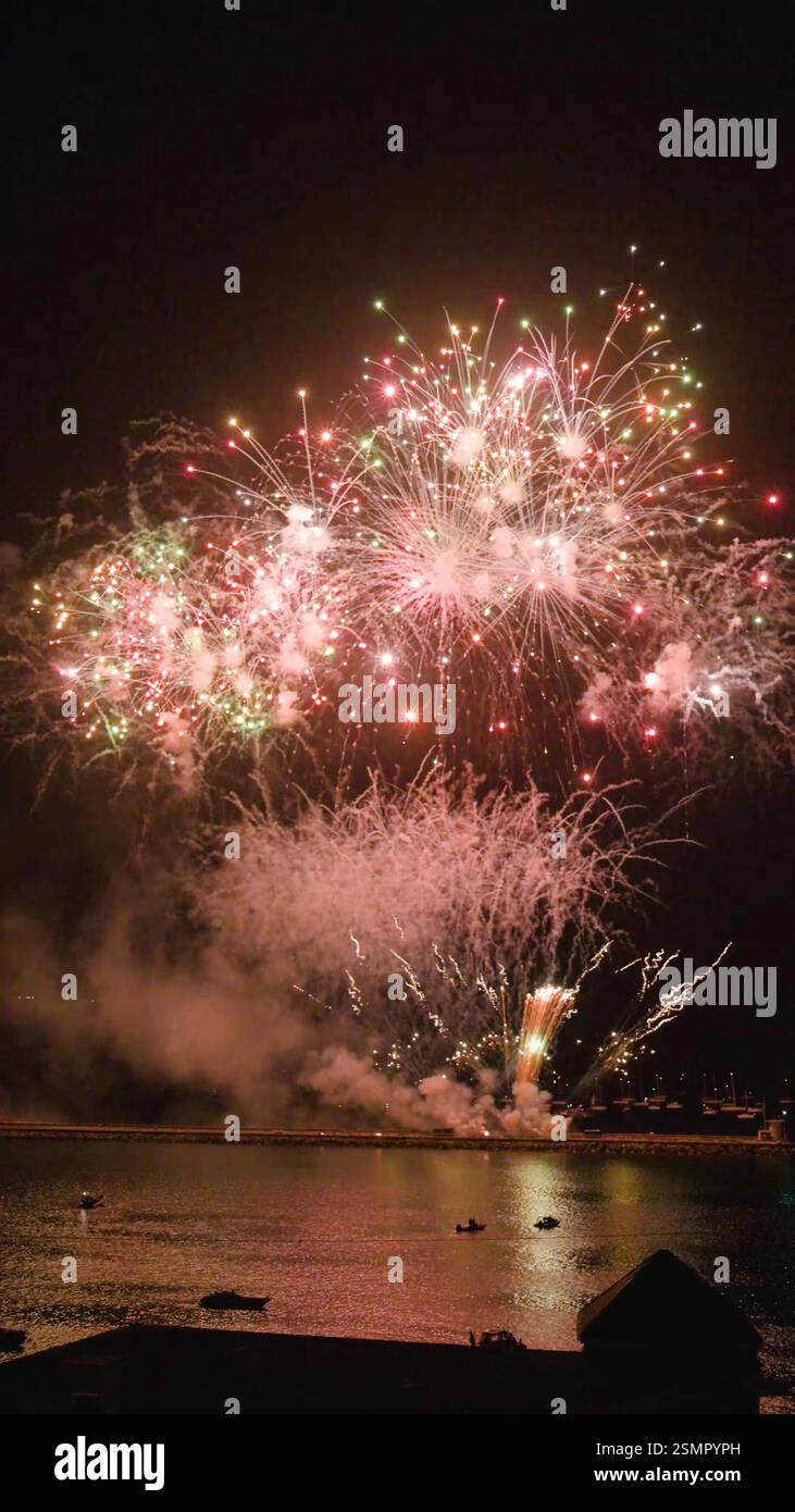 Fireworks Display in Slow motion Vertical footage, Plymouth, Devon ...