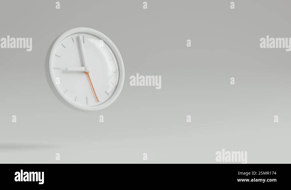 Modern 3D Analog White Clock Bouncing Time Running Loop Stock Video ...