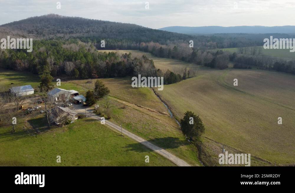 Alabama small rural town drone Stock Video Footage - Alamy