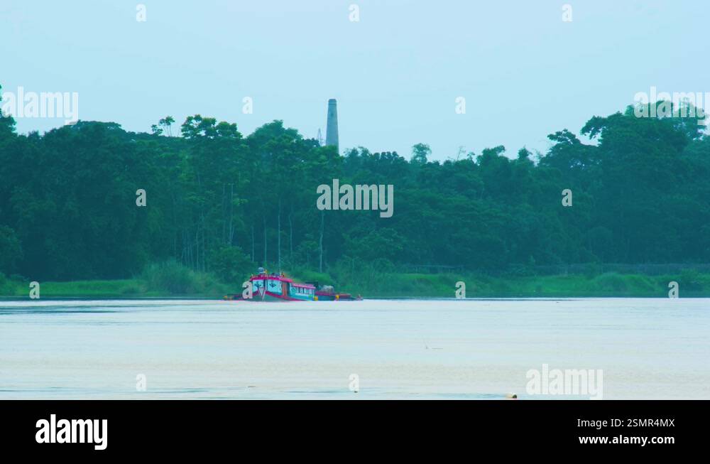 Cargo ship on Surma-Meghna River System in Bangladesh, water transport ...