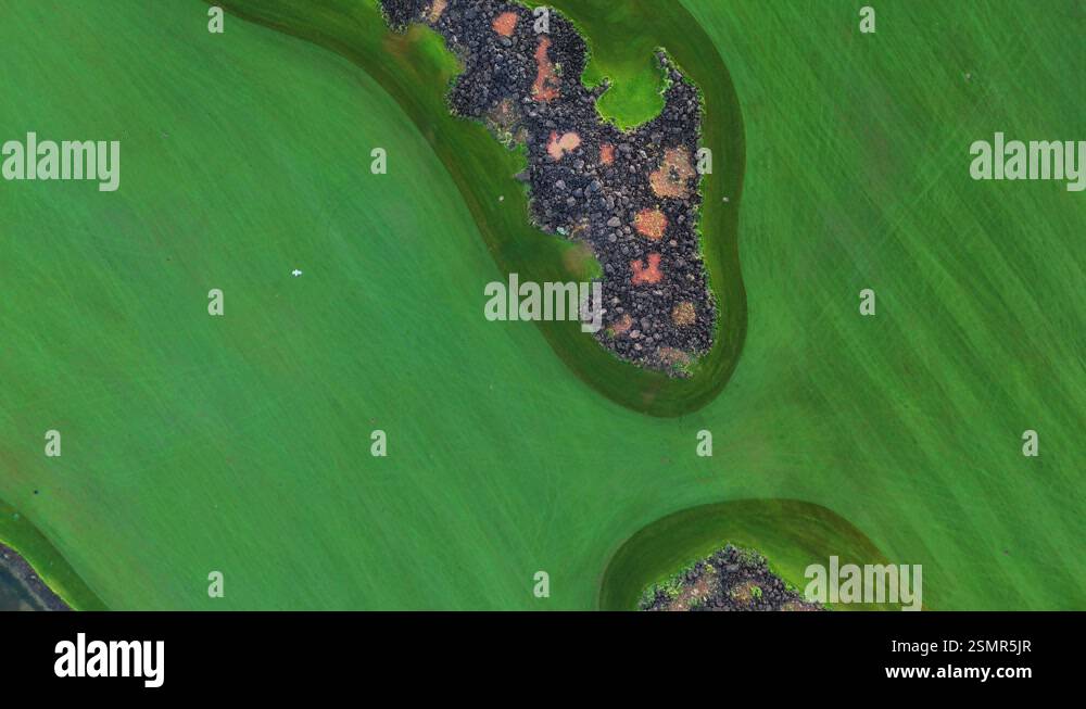 A top-down aerial view of the Black Desert Resort golf course ...