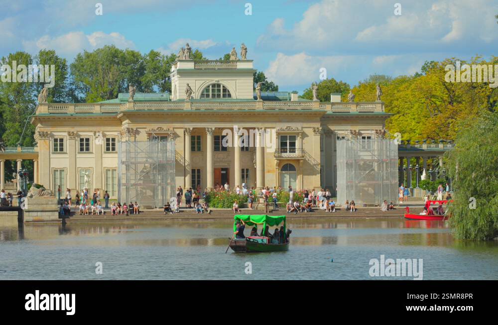 Warsaw, Poland - 08/11/2024: In the serene water boats glide along the ...