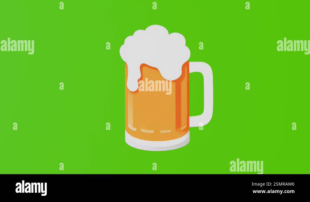 2d animation of a glass of beer on a green screen Stock Video Footage ...