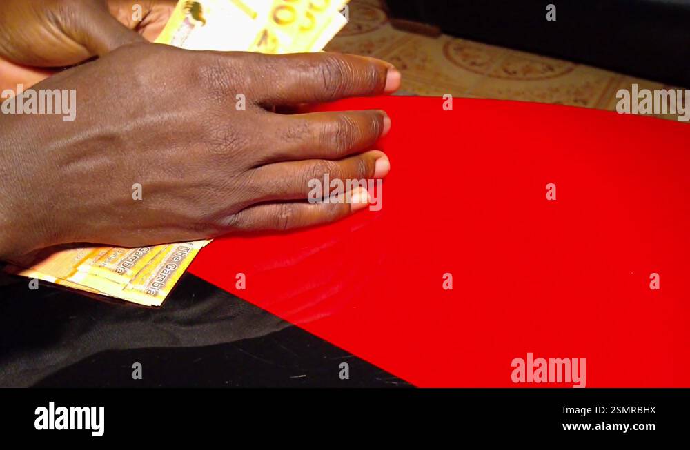 Stacking new 200 Dalasi notes on a glass table close-up Stock Video ...