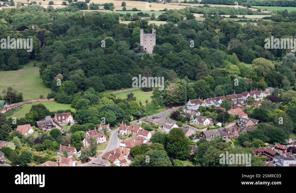 Castle Hedingham Village centre Essex Uk drone,aerial Stock Video ...